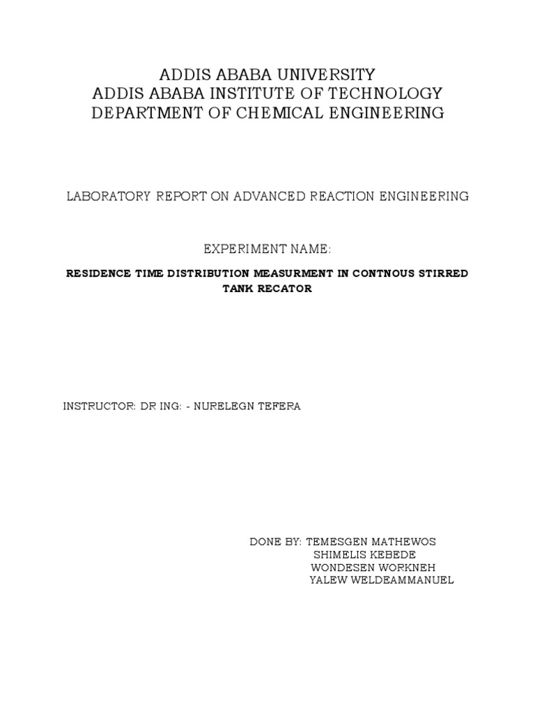Lab Report | Download Free PDF | Chemical Reactor | Chemical Engineering