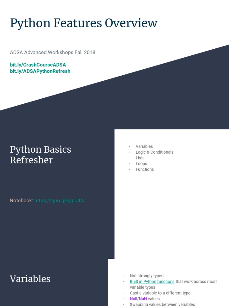 Python Features Overview | PDF | Control Flow | Variable (Computer Science) Python Features Overview | PDF | Control Flow | Variable (Computer Science)