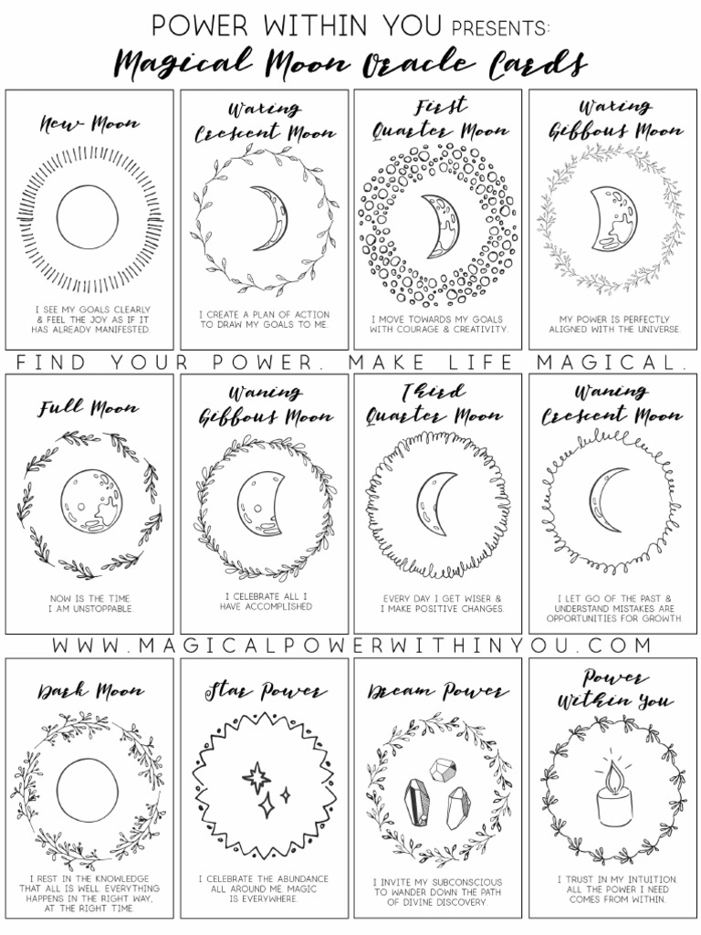 Moon Oracle Cards Print Able | PDF