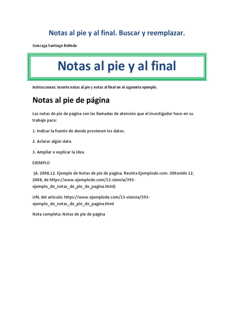 Notas Al Pie y Al Final | PDF