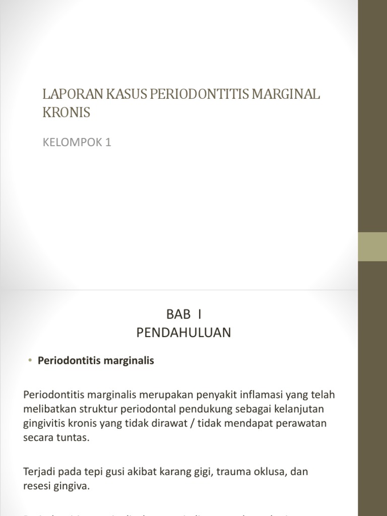 Laporan Kasus Periodontitis Marginalis | PDF