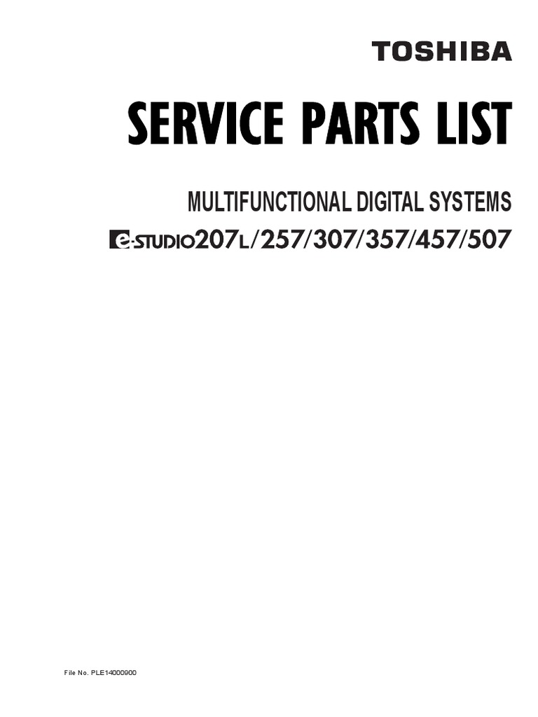 E-Studio 207L, 257, 307, 357, 457, 507 Series Parts List PDF | PDF ...