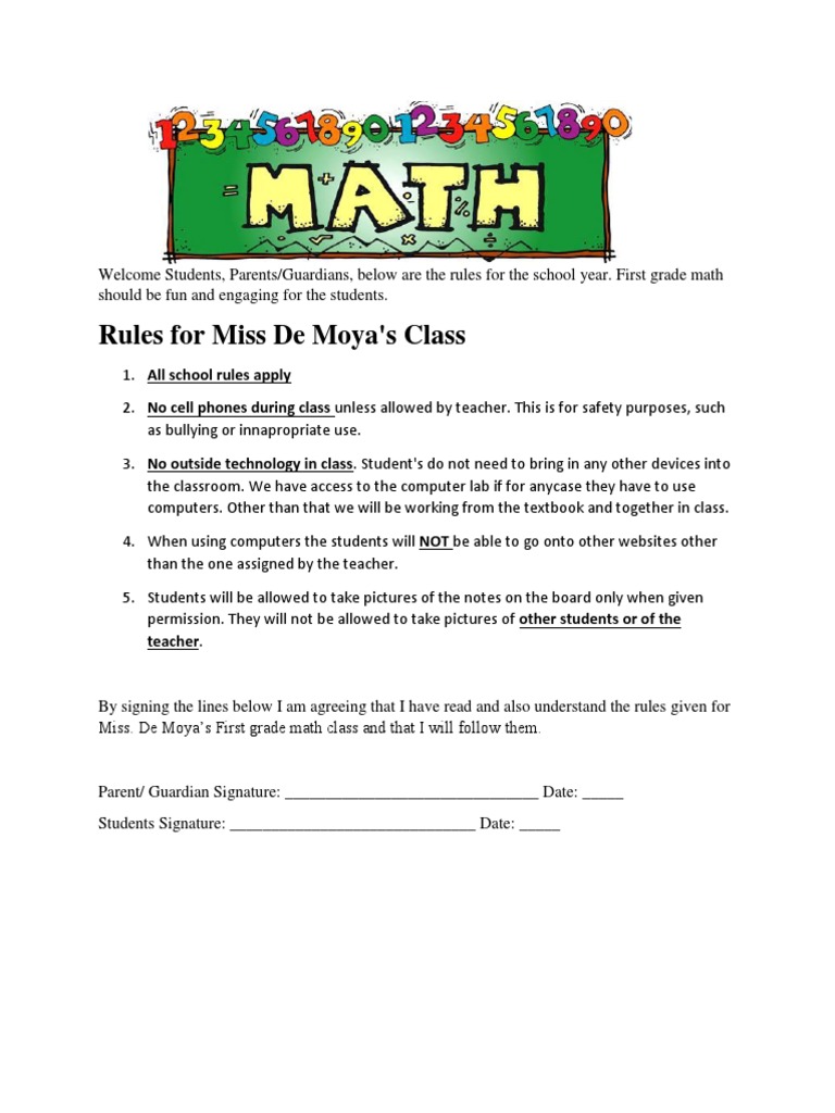 Technology Classroom Rules | PDF