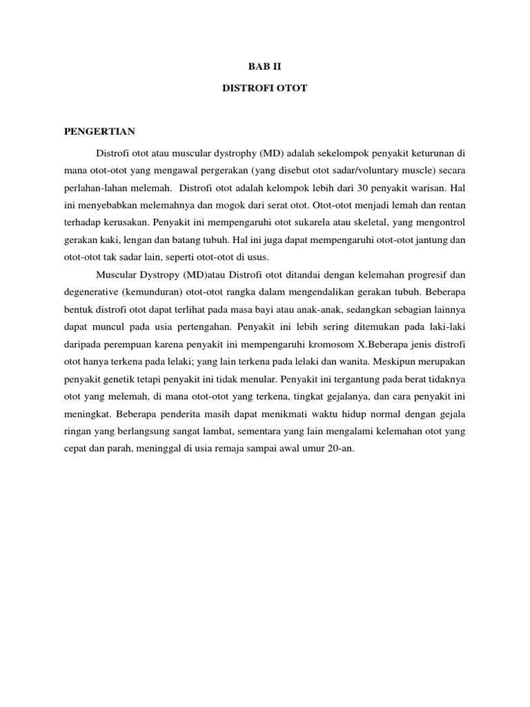Pengertian dan Jenis Distrofi Otot | PDF