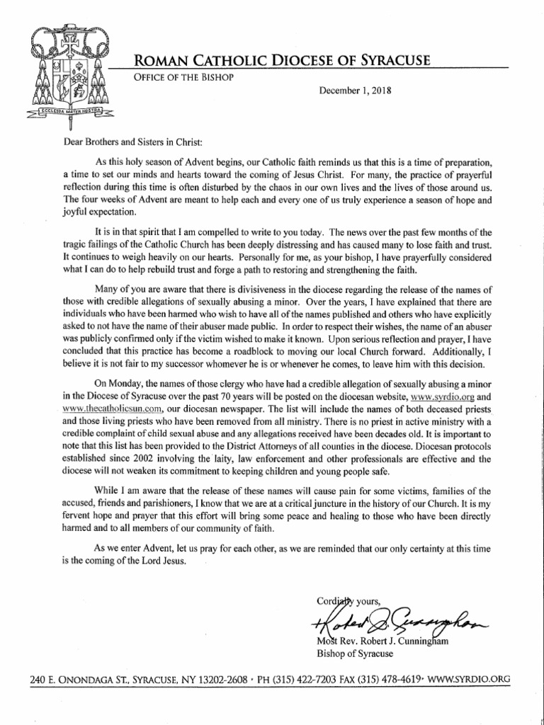 Bishop Cunningham On Priest List | PDF