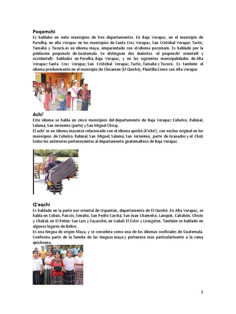 Poqomchi | PDF | Lingüística | Familias de idiomas