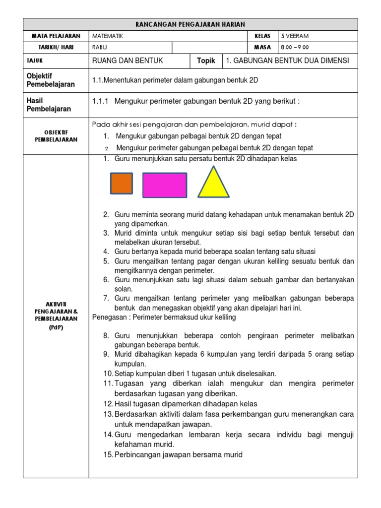 Format RPH Math Dalam BM | PDF