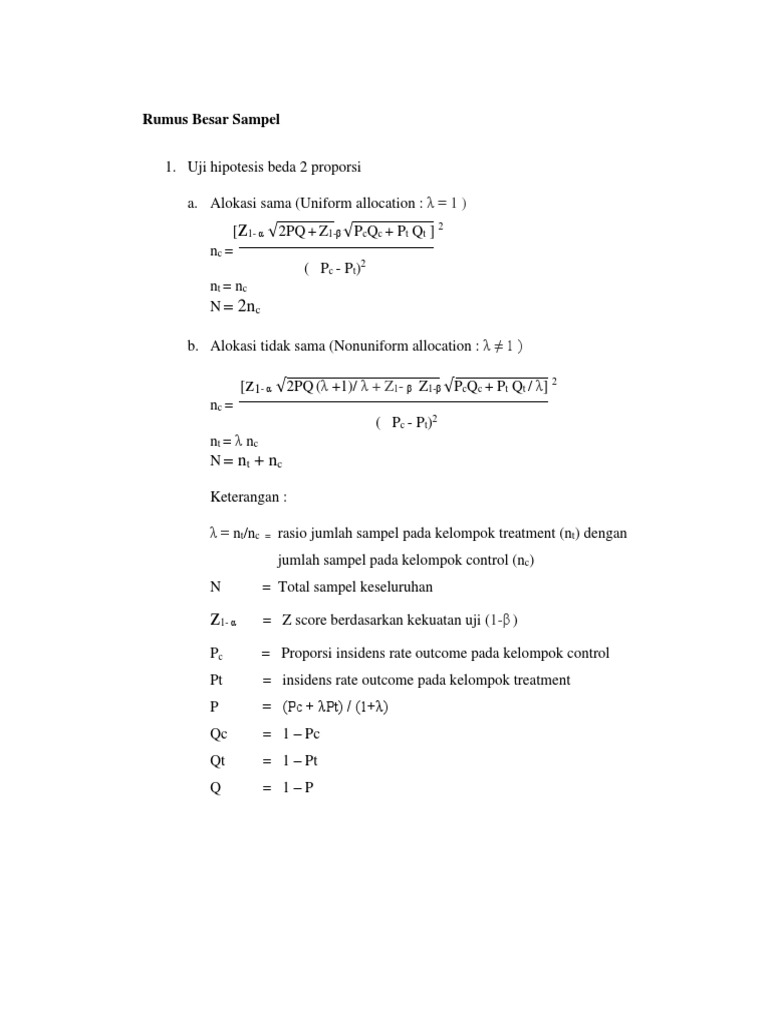 Rumus Besar Sampel | PDF