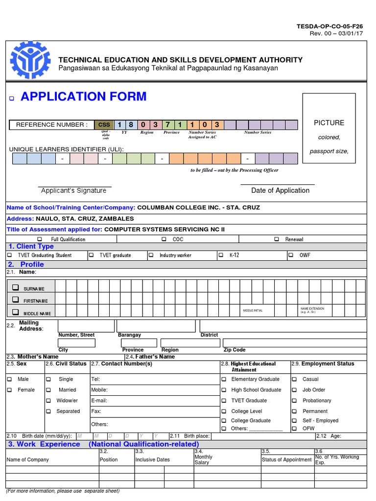 TESDA OP CO 05 Competency Assessment Forms | Download Free PDF ... TESDA OP CO 05 Competency Assessment Forms | Download Free PDF ...