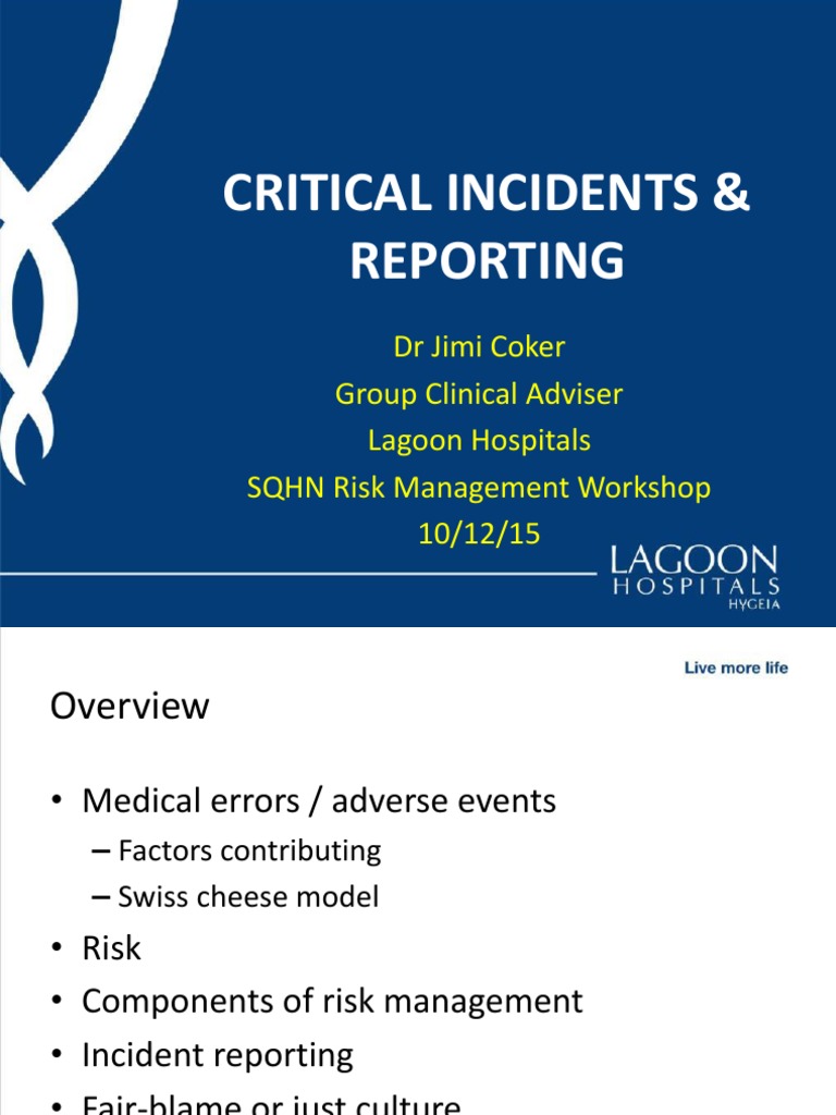 Critical Incident Reporting Guide | PDF | Patient Safety | Medical Error