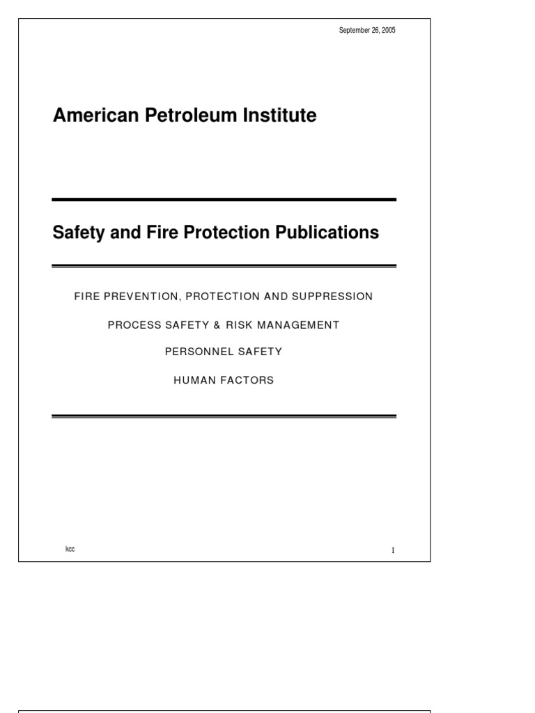 API Safety and Fire Protection Publication | PDF | Fires | Liquefied ...