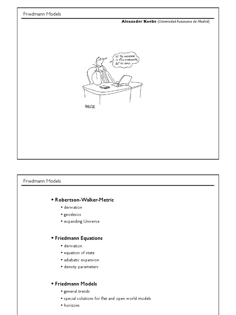 02 Friedmann Models | PDF | General Relativity | Non Euclidean Geometry
