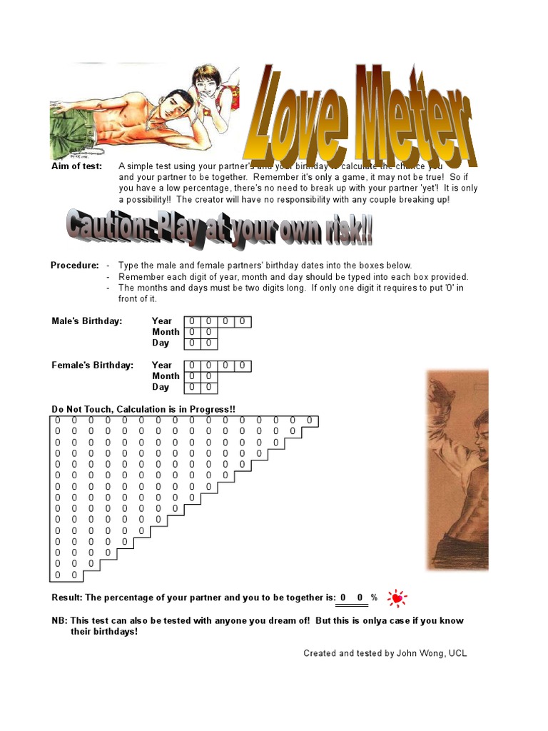 Classic Excel Love Meter