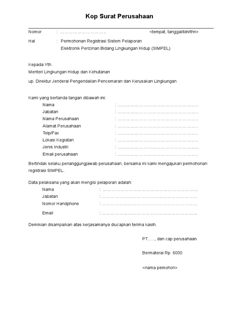 Formulir Registrasi Simpel | PDF