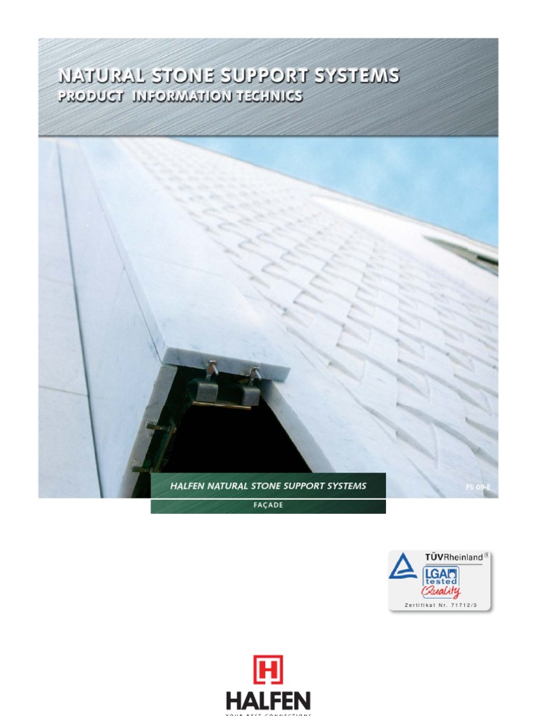 Halfen Natural Stone Support Systems: Faç A D E | PDF | Anchor | Screw