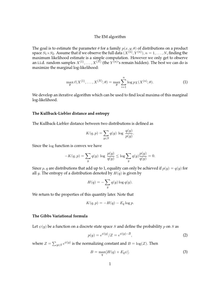 The EM algorithm explained | PDF | Statistical Theory | Statistics