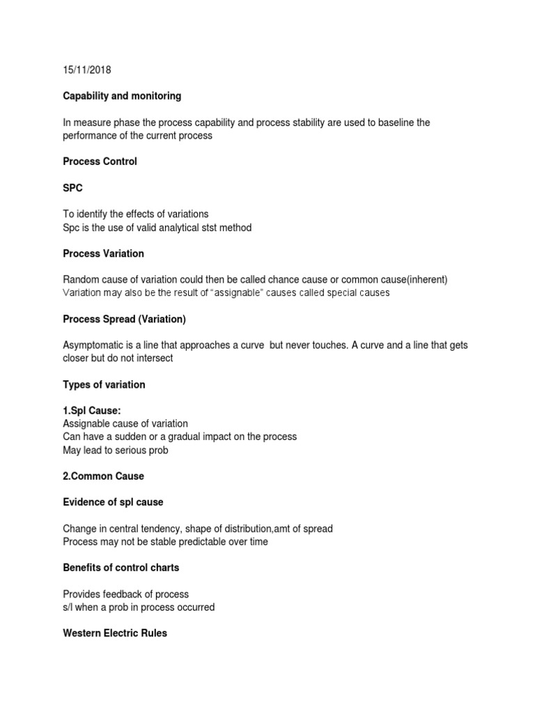 Six Sigma Notes | PDF