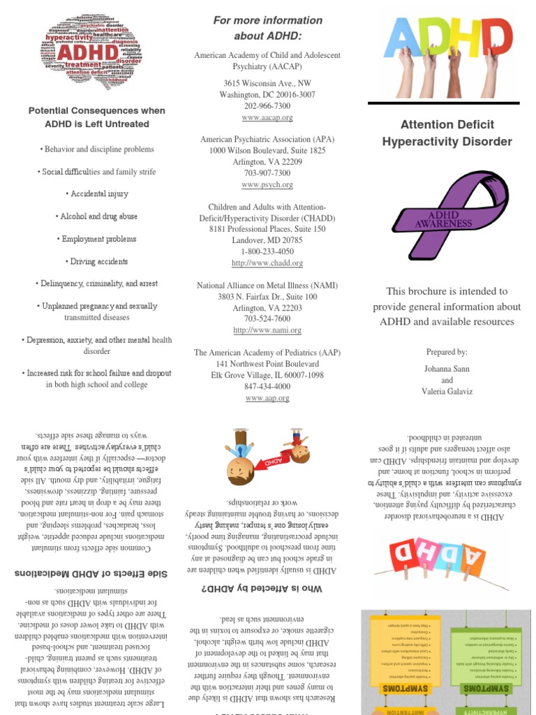 Adhd Brochure | PDF | Attention Deficit Hyperactivity Disorder | Psychiatry