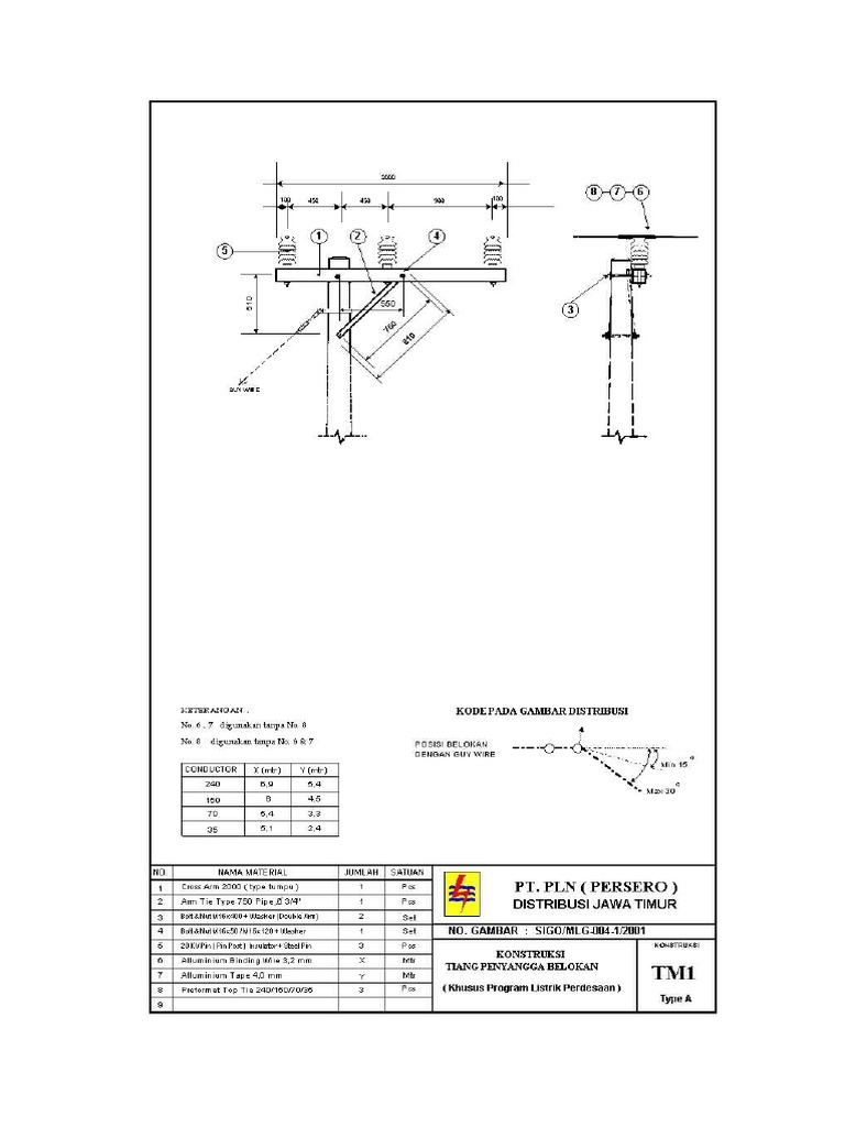 Tiang TM, TR (25062018) | PDF | Griya & Taman | Teknologi & Rekayasa