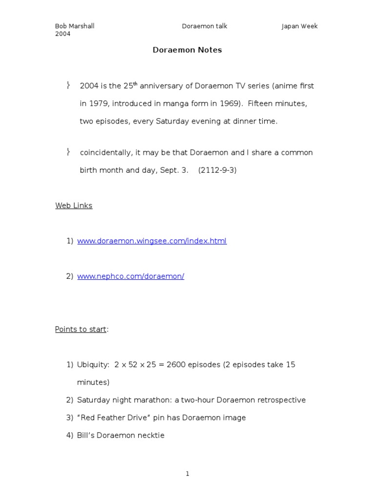 Doraemon Notes | PDF