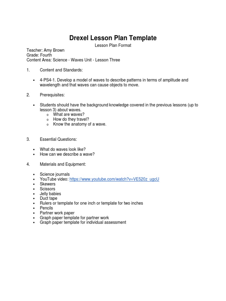 Wave Machine Lesson Plan Pdf Wavelength Waves