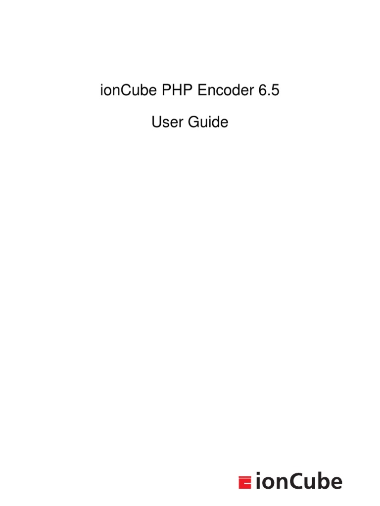Ioncube PHP Encoder 6.5 User Guide | PDF | Php | Filename