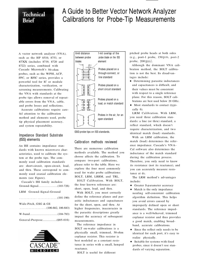 A Guide To Better VNA Cal For Probe Tip Measurem | PDF | Calibration ...