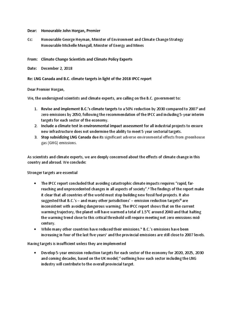 B.C. Climate Targets and LNG Canada Concerns | PDF | Air Pollution ...