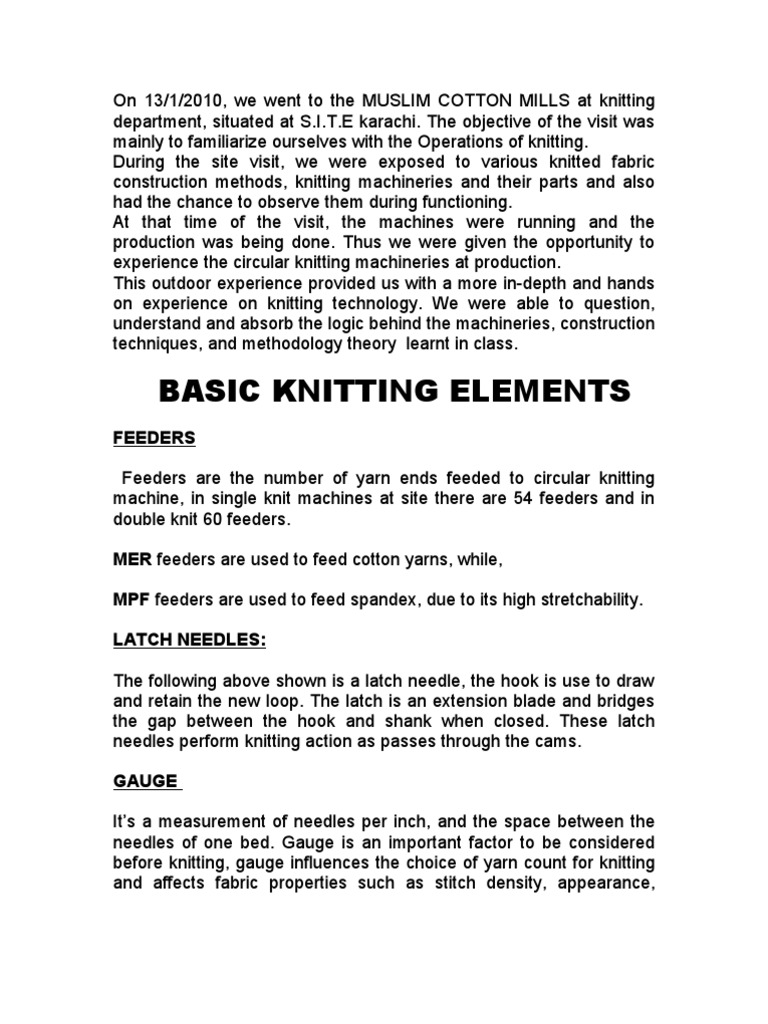 Knitting Report | PDF | Knitting | Yarn