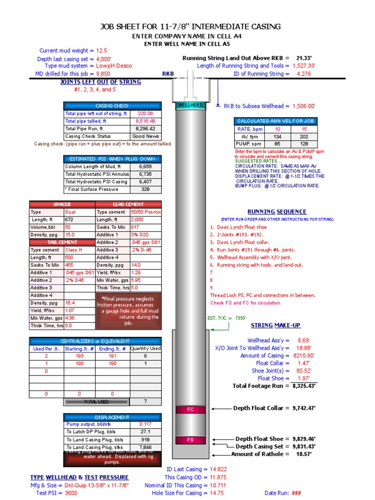 Cementing Casing Sub Sea | PDF | Casing (Borehole) | Continuum Mechanics