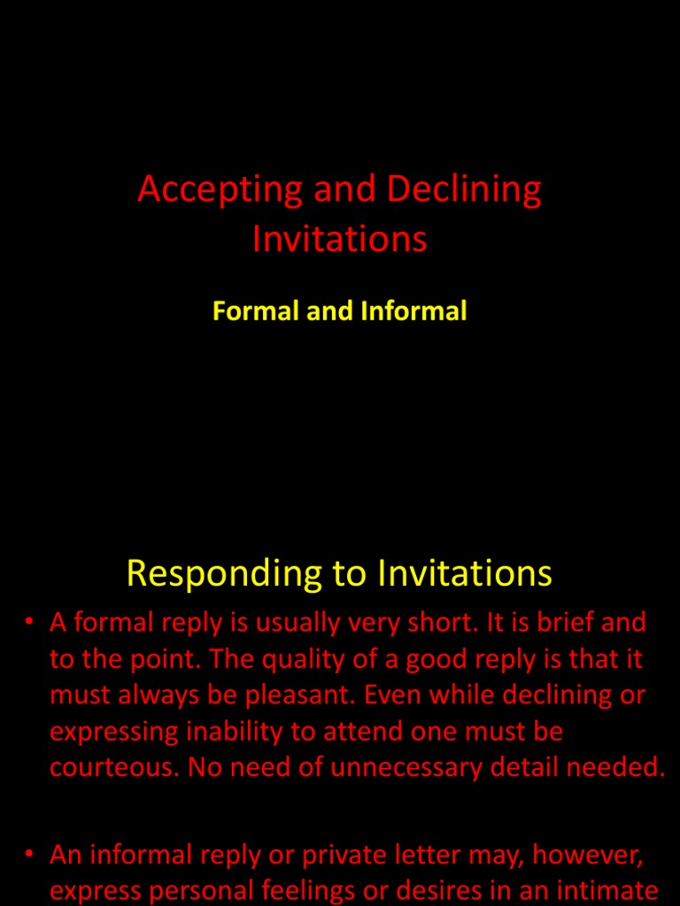 Accepting and Declining Invitations | PDF