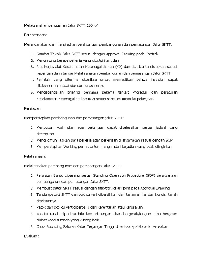 Melaksanakan Pembangunan Dan Pemasangan Jalur SKTT | PDF