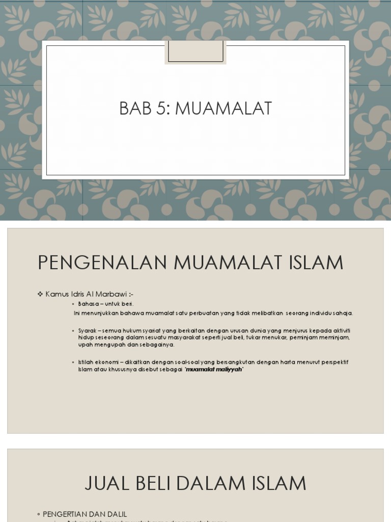 BAB 5 Muamalat | PDF