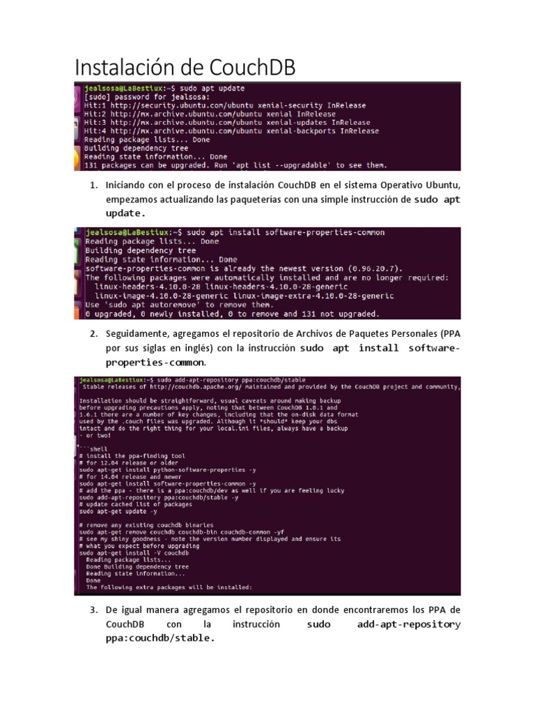 Instalación de CouchDB | PDF | Bases de datos | Software del sistema