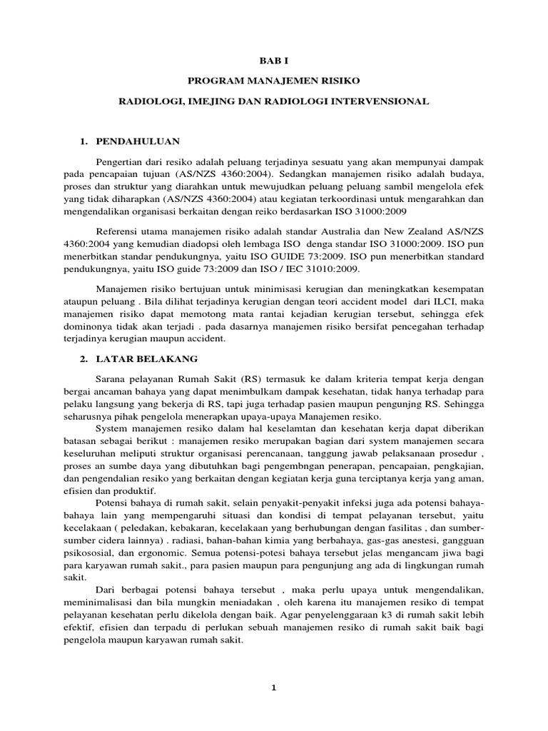 Program Manajemen Risiko | PDF
