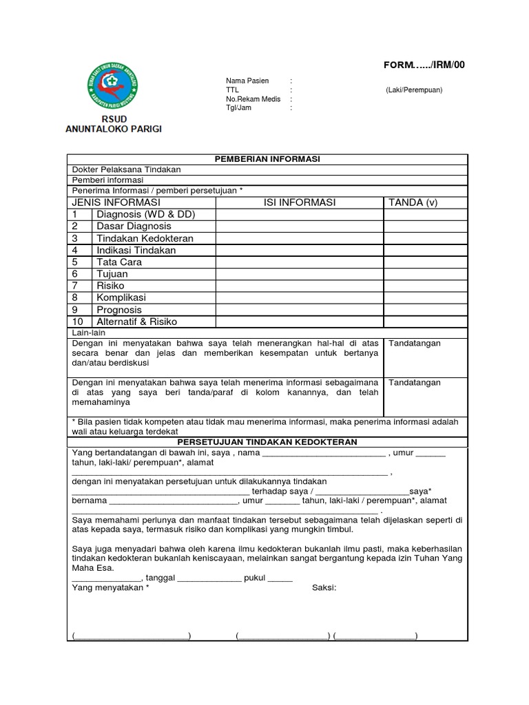 Formulir Informed Consent | PDF