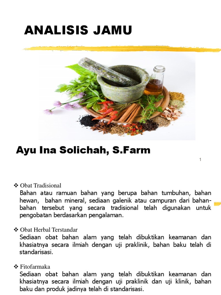 STANDARISASI EKSTRAK JAMU UNTUK KESELAMATAN DAN KHASIAT | PDF
