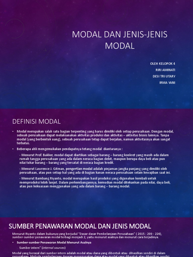 Modal Dan Jenis-Jenis Modal | PDF