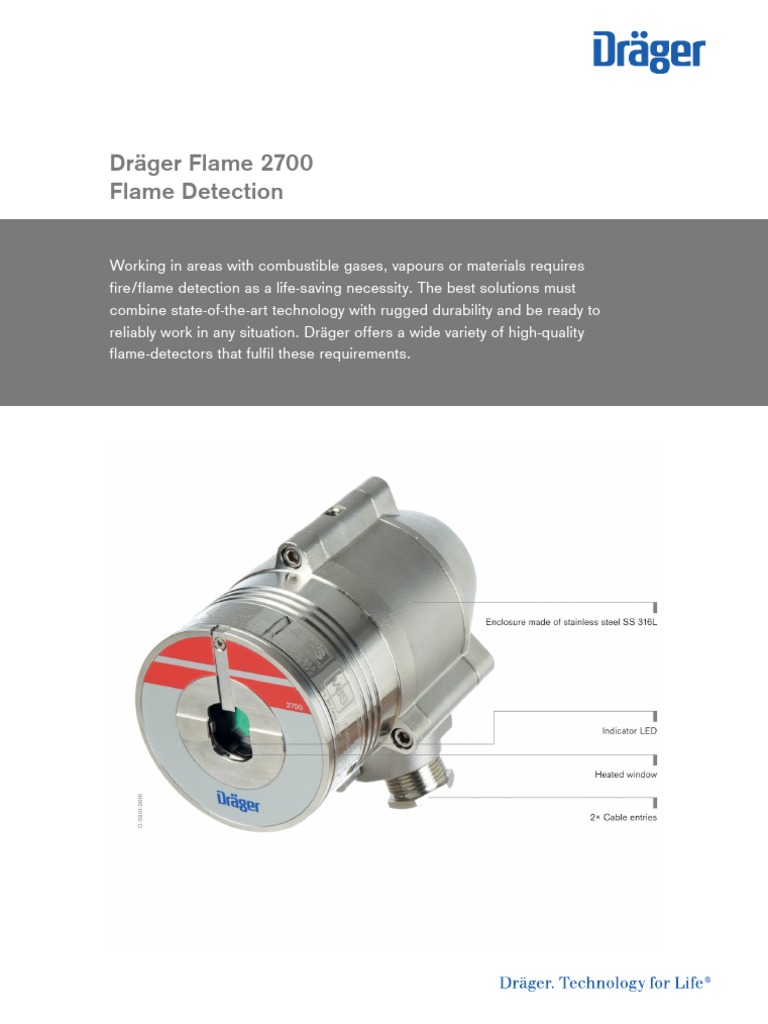 Draeger Flame 2000 IR Datasheet | Fires | Chemistry