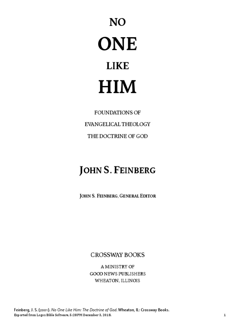 No One Like Him | PDF | Theology | Revelation