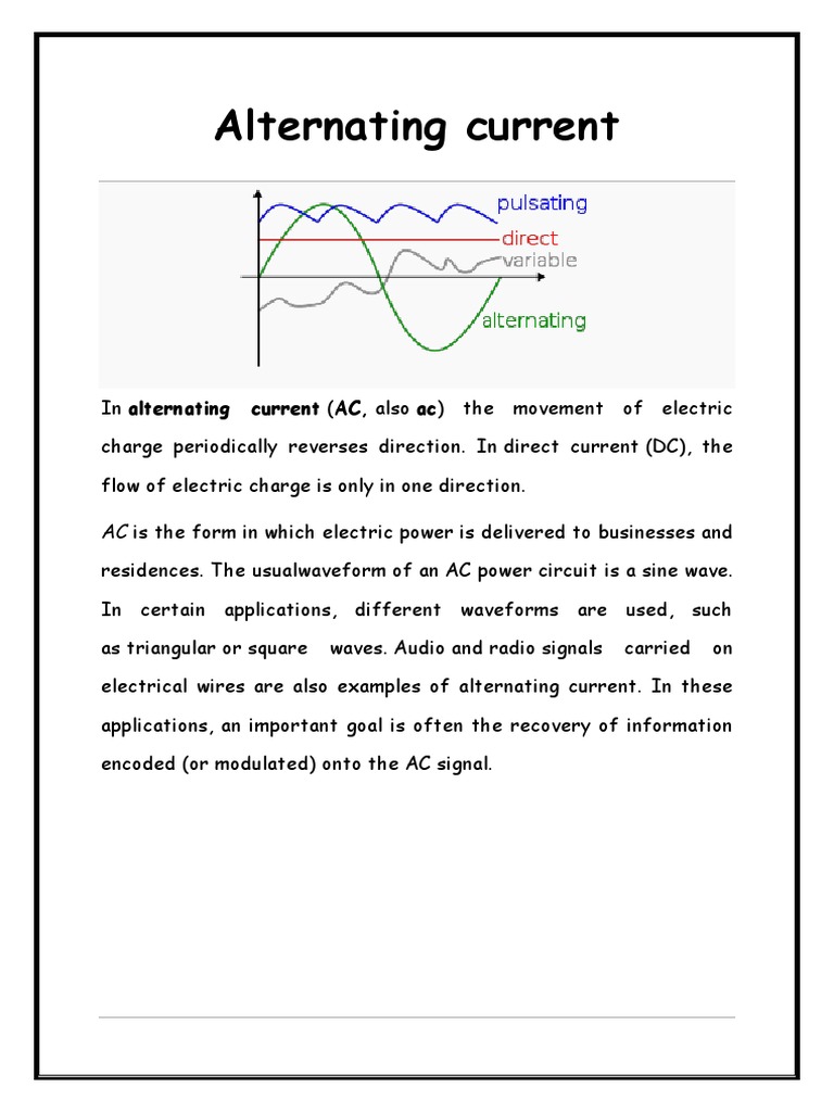 Alternating Current | PDF | Root Mean Square | Alternating Current