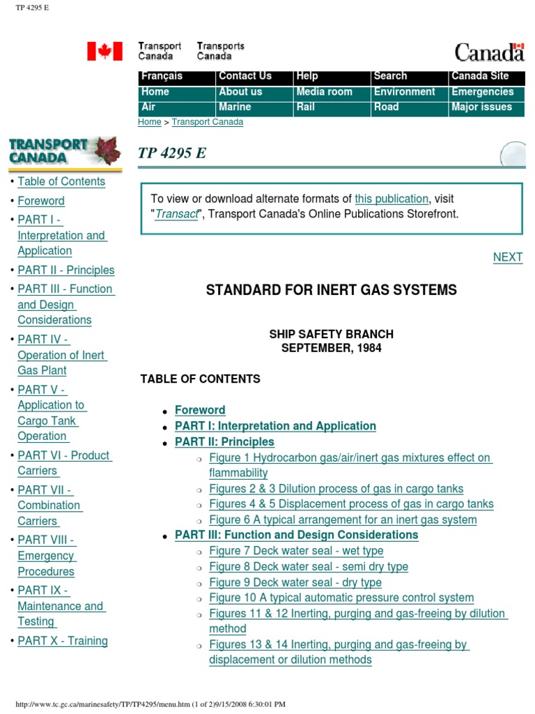 IMO Inert Gas System 4295 E | PDF | Oil Tanker | Gases