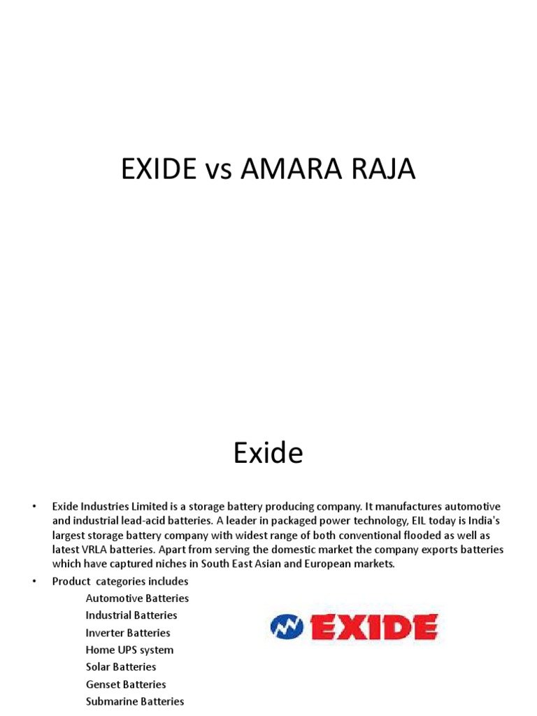 Exide Vs Amara Raja Final | PDF | Revenue | Equity (Finance)