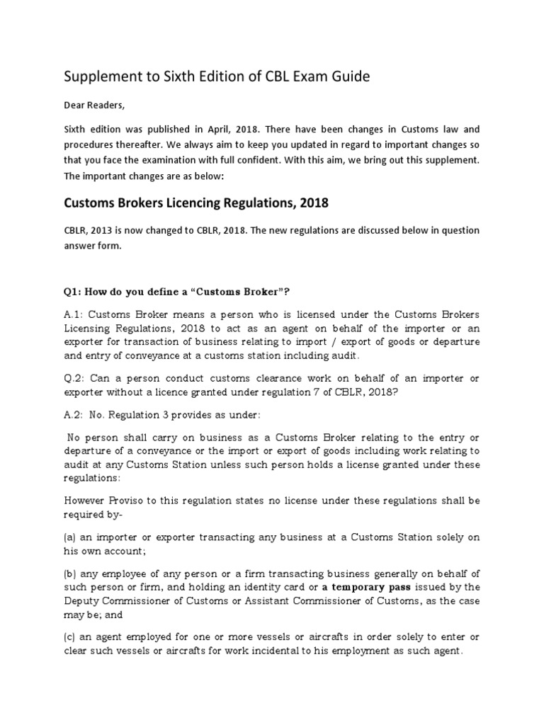 Supplement To 6th Edition of CBL Exam Guide | PDF | Law Of Agency | Audit