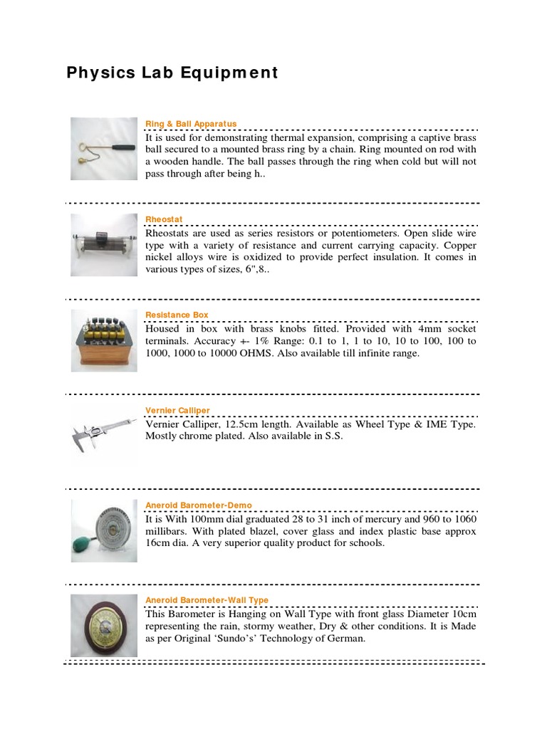 Physics Lab Equipment.52134311 | PDF | Weighing Scale | Lens (Optics)