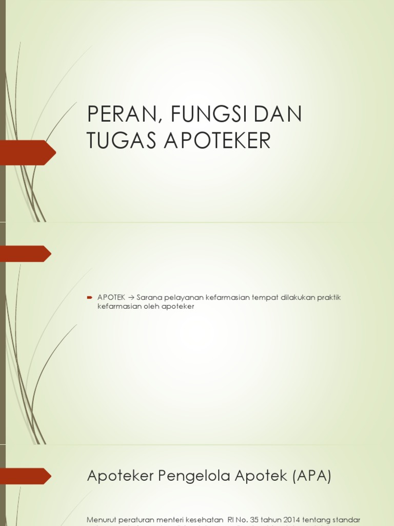 Peran Fungsi Dan Tugas Apoteker Pdf