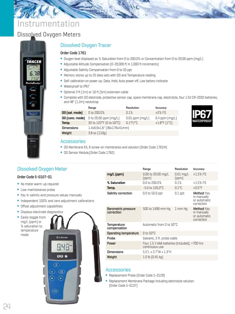 Instrumentation: Dissolved Oxygen Meters | PDF | Parts Per Notation ...