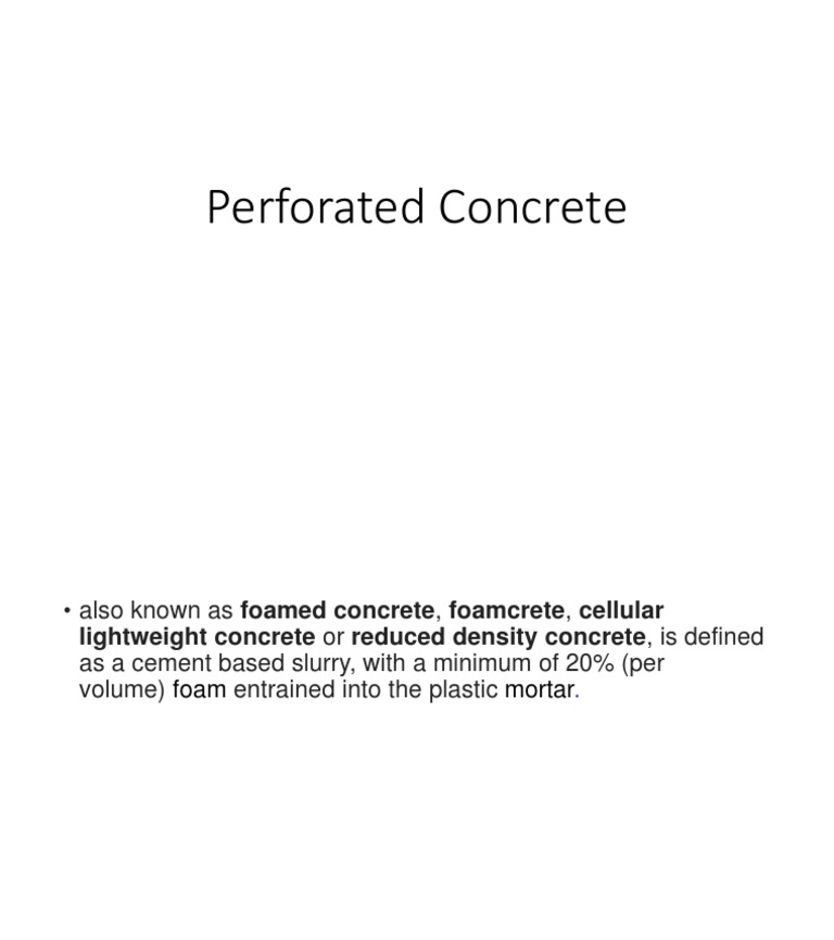 Perforated Concrete | PDF