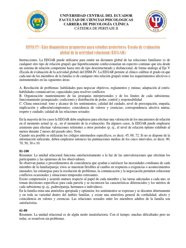 Escala de evaluación global de la actividad relacional (EEGAR ...