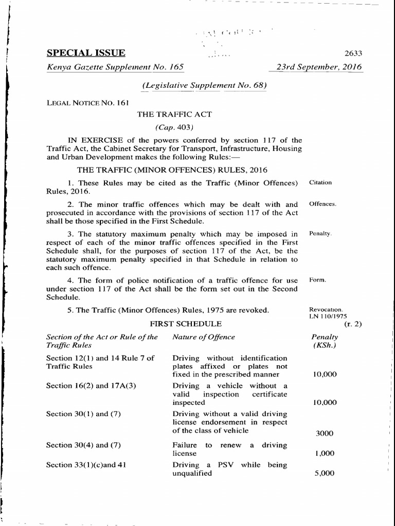 Traffic Act 2016 | PDF | Traffic | Driving